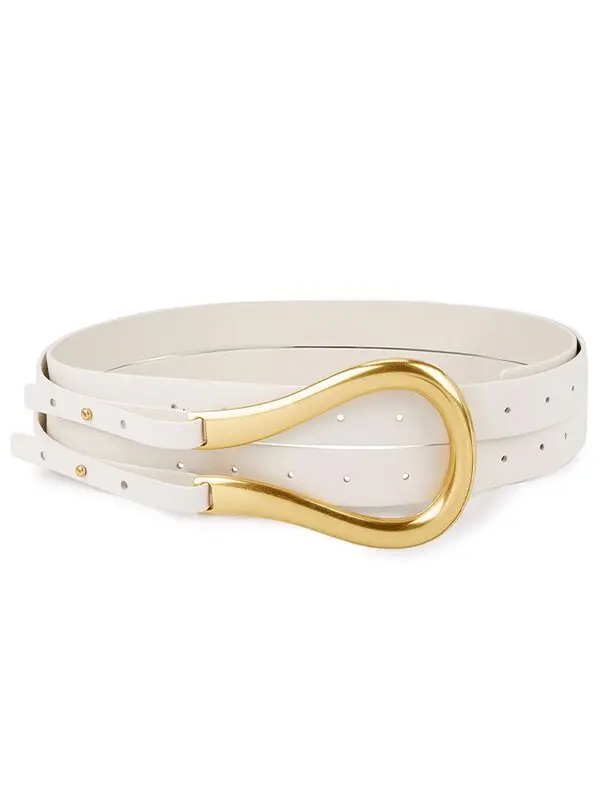Bottega Veneta Horsebit Off- Leather Belt