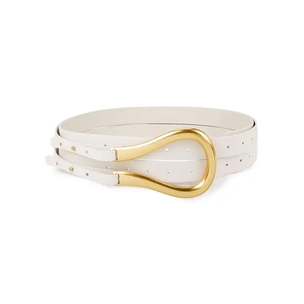 Bottega Veneta Horsebit Off- Leather Belt