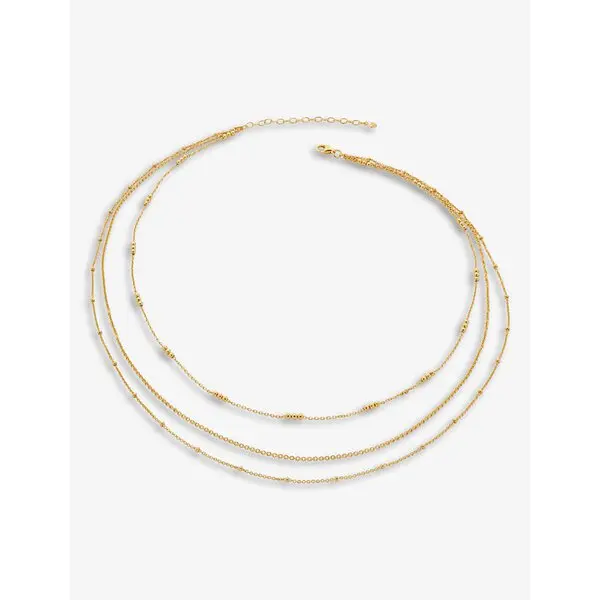 Monica Vinader Layered Vermeil Bead Chain Necklace - Gold