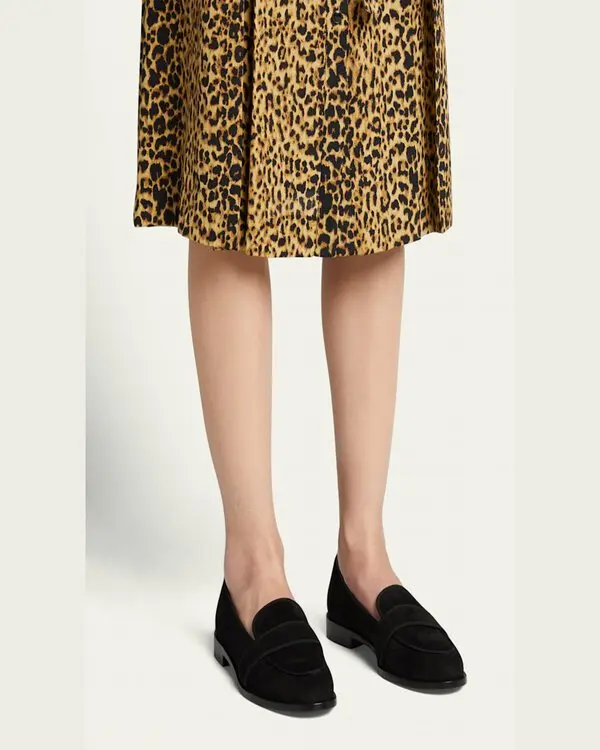 AQUAZZURA Martin Suede Loafers