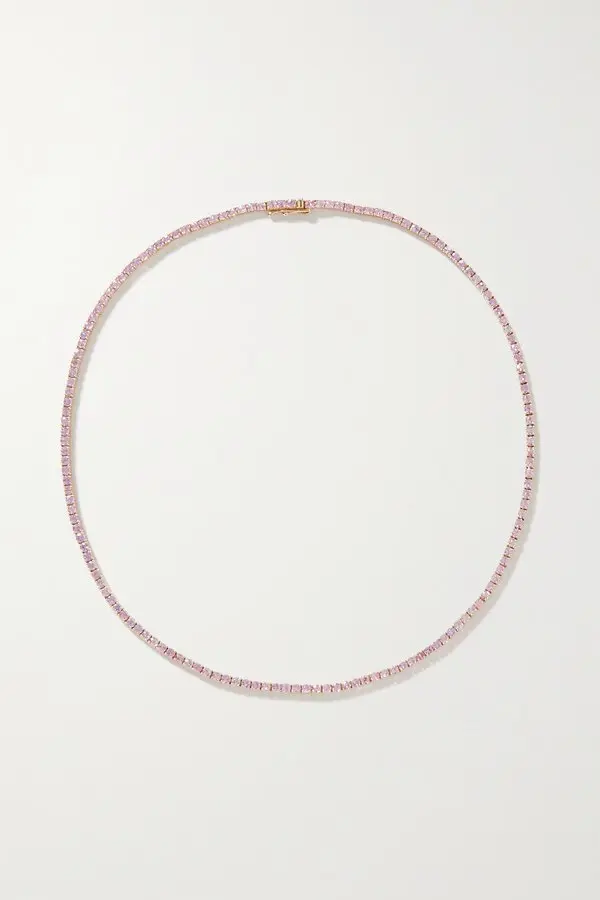 ROXANNE FIRST 14-karat Sapphire Tennis Necklace - Gold