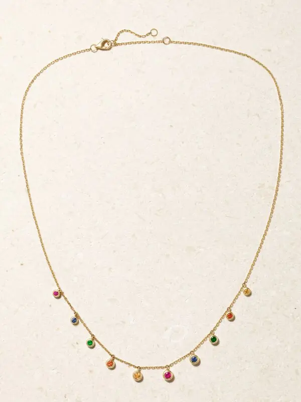 ROXANNE FIRST 14-karat Sapphire Tennis Necklace - Multi