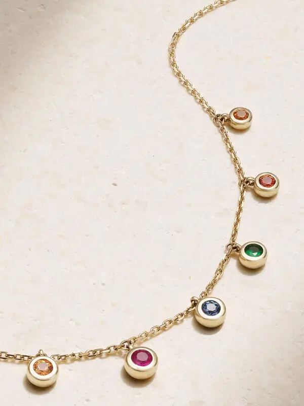 ROXANNE FIRST 14-karat Sapphire Tennis Necklace