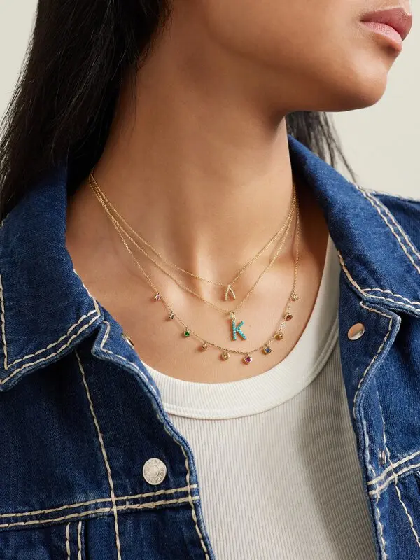 ROXANNE FIRST 14-karat Sapphire Tennis Necklace