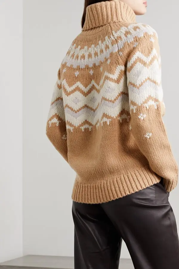 Bogner Sophi Fair Isle Cashmere Turtleneck Sweater
