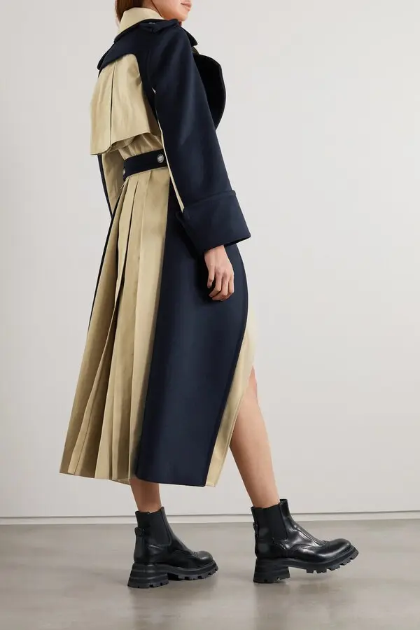 Alexander Mcqueen Layered Cotton-Gabardine And Wool And Cashmere