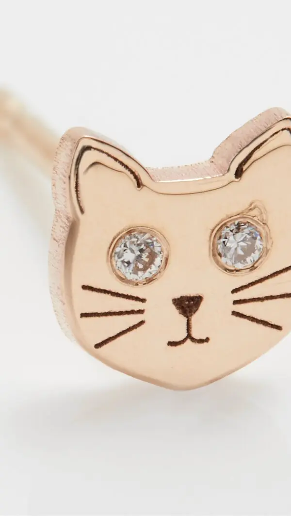 Zoe Chicco 14k Gold Cat Stud Earring