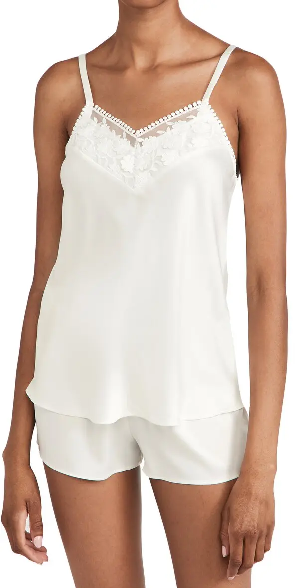 Flora Nikrooz Kylie Charmeuse Cami Set With Lace - Ivory