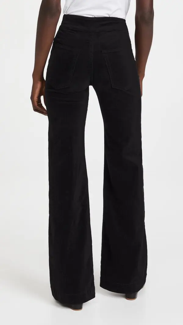 ASKK NY Brighton Velvet Wide Leg Pants - Black Velvet