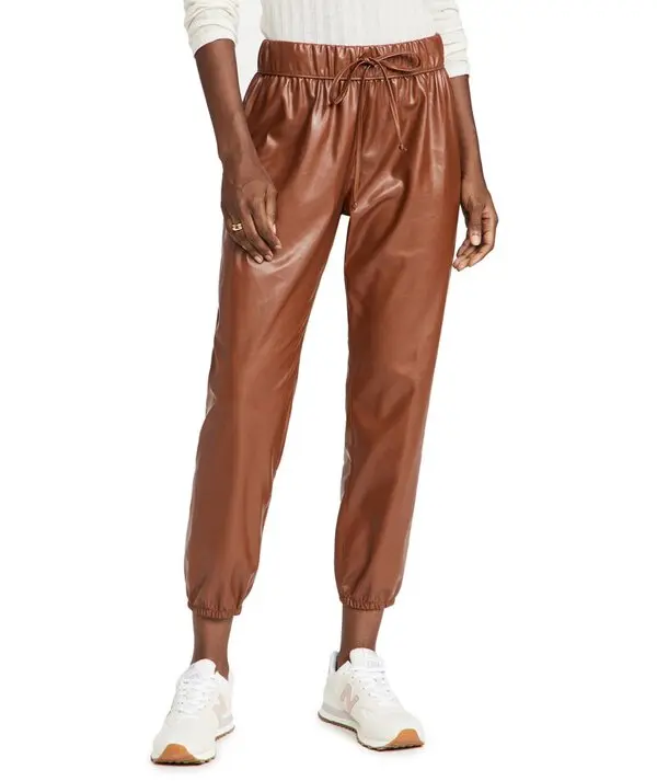 Enza Costa Vegan Leather Joggers
