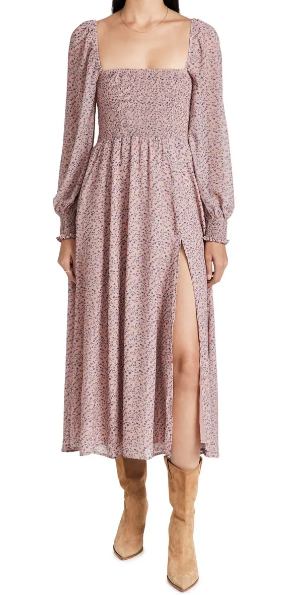 O.P.T Classic Smocked Maxi Dress