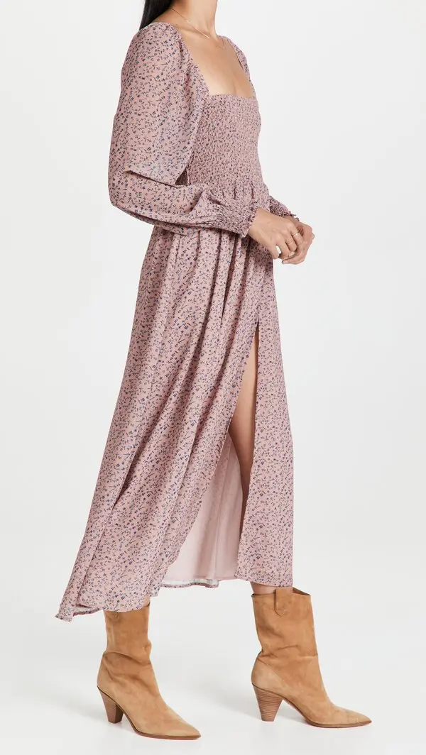 O.P.T Classic Smocked Maxi Dress