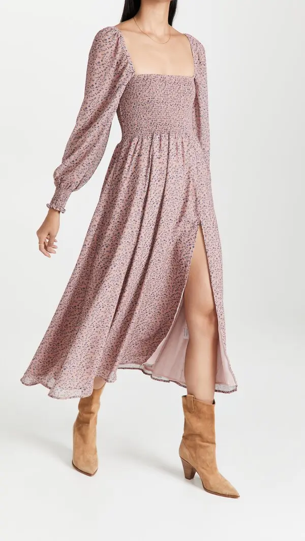 O.P.T Classic Smocked Maxi Dress