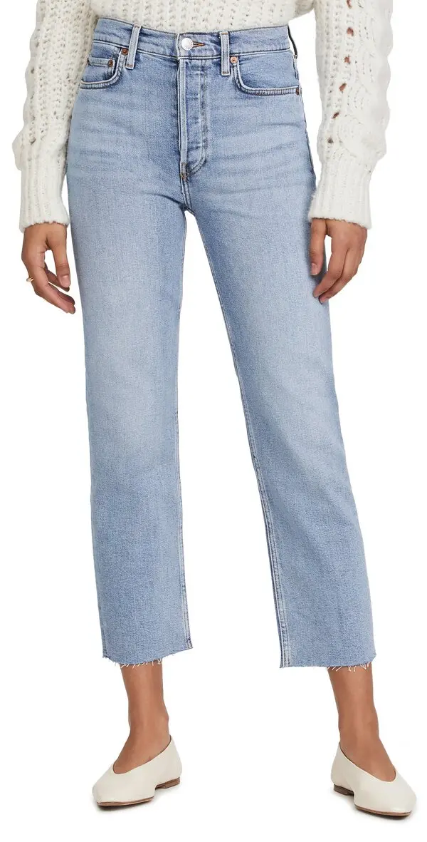 RE/DONE 70s High Rise Comfort Stretch Stove Pipe Jeans - Mid 90s