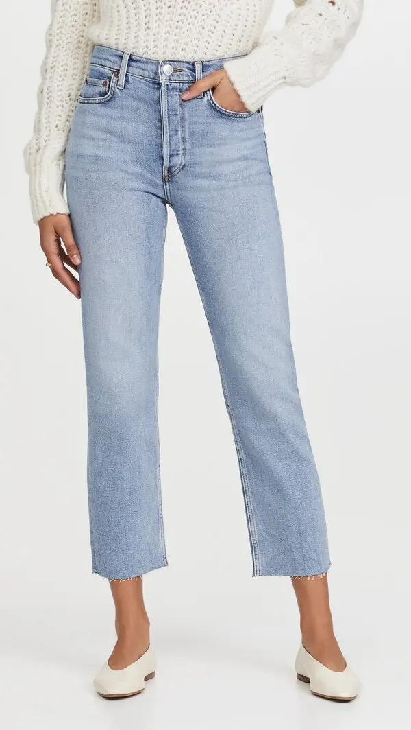 RE/DONE 70s High Rise Comfort Stretch Stove Pipe Jeans - Mid 90s