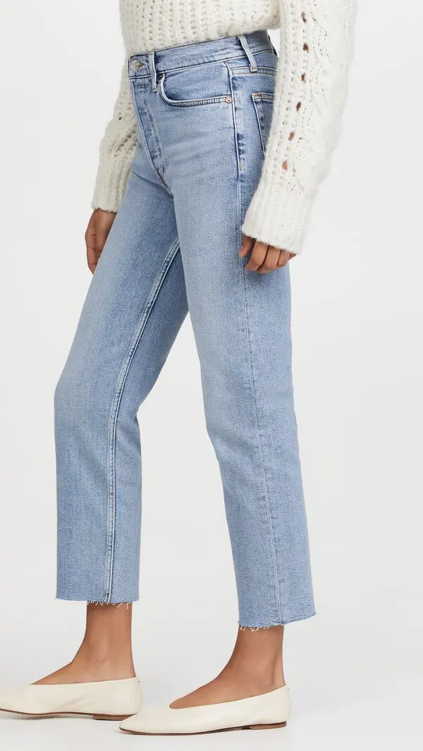 RE/DONE 70s High Rise Comfort Stretch Stove Pipe Jeans - Mid 90s