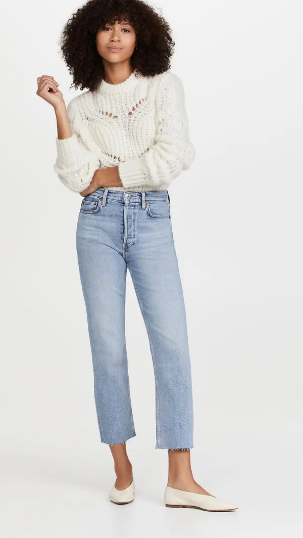 RE/DONE 70s High Rise Comfort Stretch Stove Pipe Jeans - Mid 90s