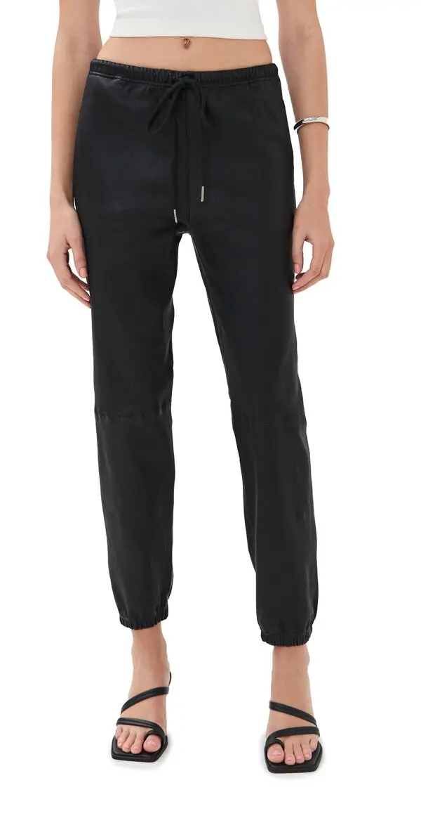 Sprwmn Leather Drawstring Joggers