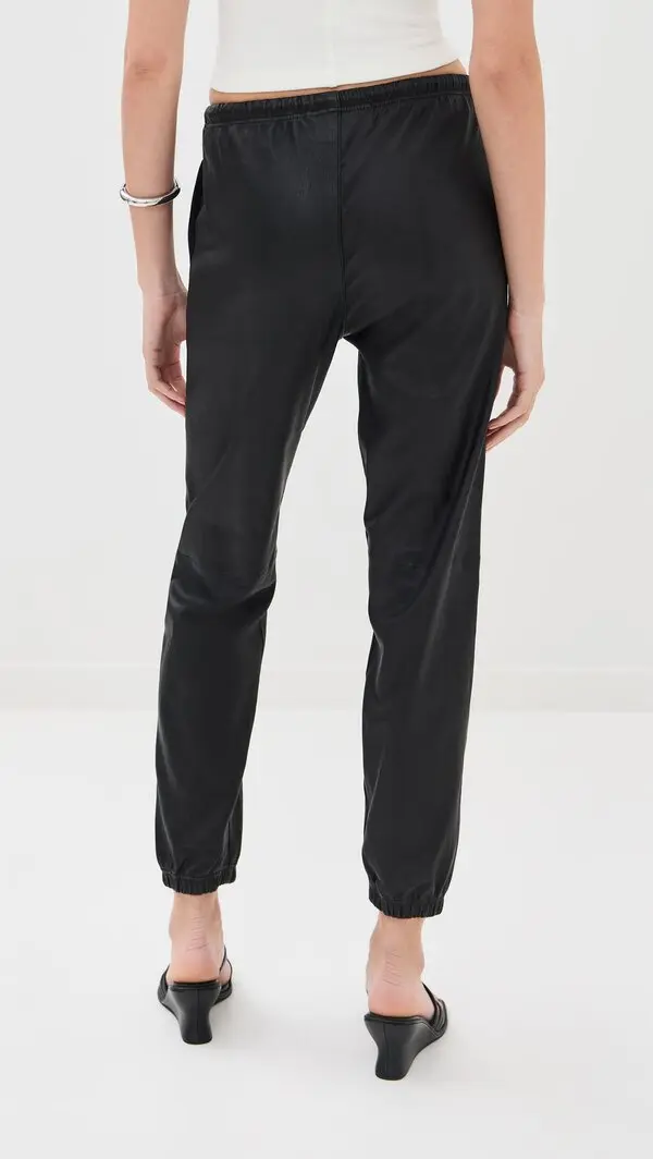 Sprwmn Leather Drawstring Joggers
