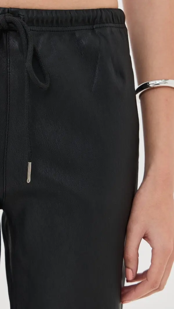 Sprwmn Leather Drawstring Joggers