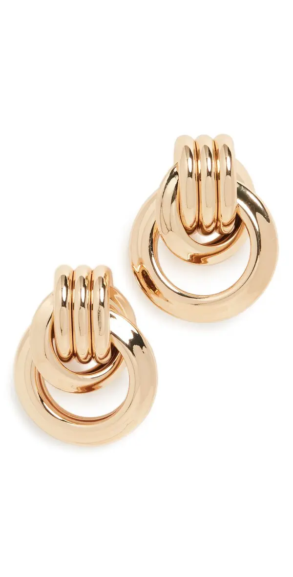 KENNETH JAY LANE Love Knot Doorknock Earrings - Polished Gold