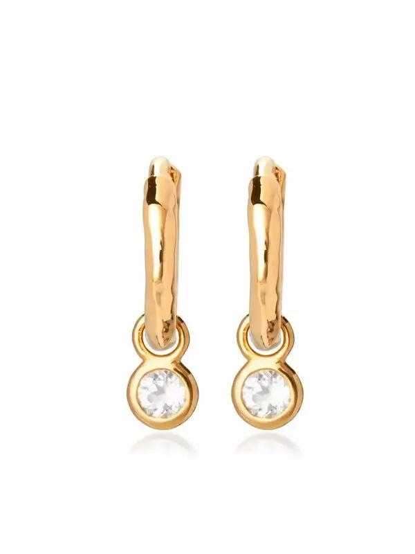 Monica Vinader Mini Gem Huggie Earrings - Gold