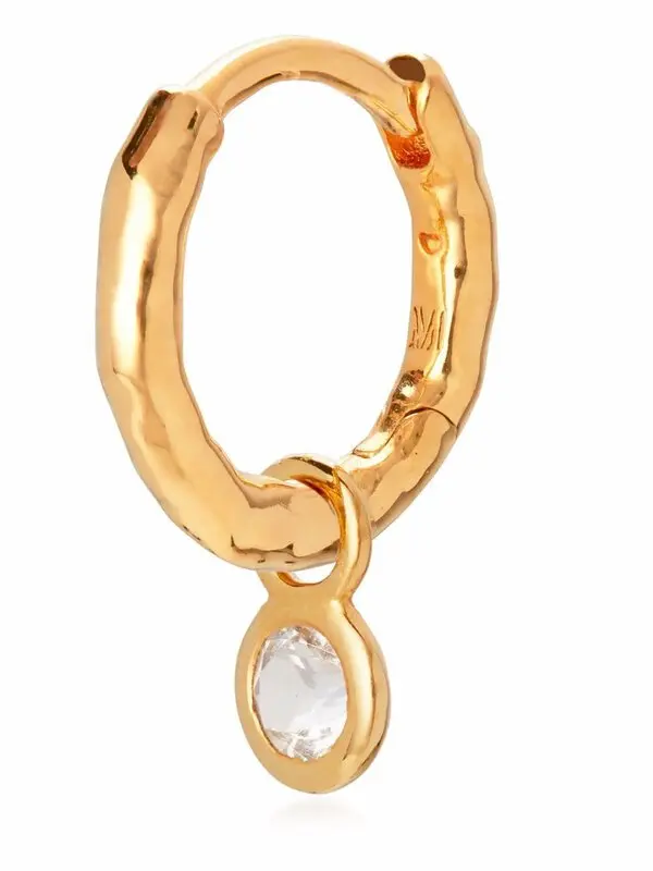 Monica Vinader 18k Vermeil White Topaz Huggie-hoop Earrings