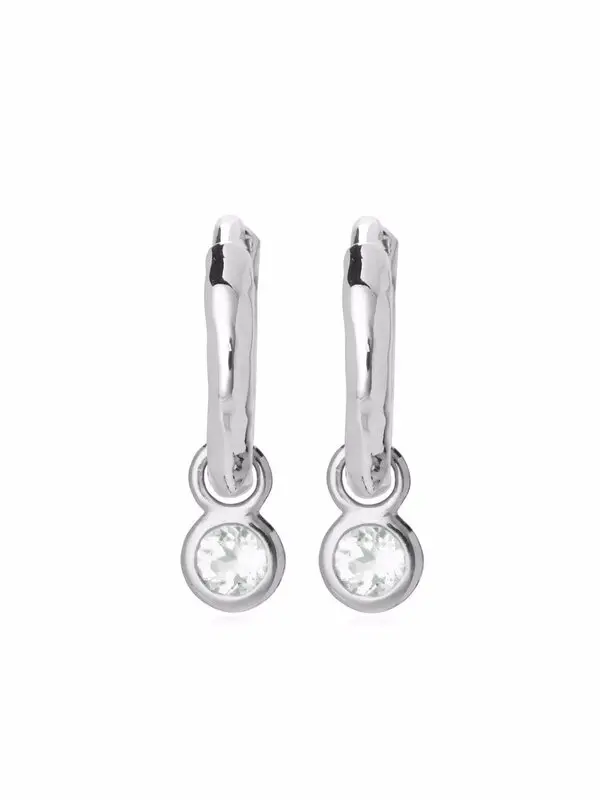 Monica Vinader Mini Gem Huggie Earrings - Silver