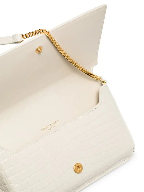 Saint Laurent Monogram Croc-effect Phone Holder