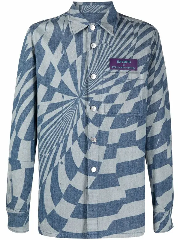 Stella McCartney Geometric Pattern Denim Jacket