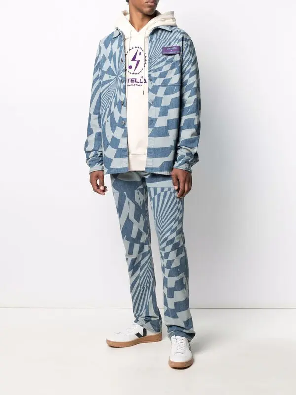 Stella McCartney Geometric Pattern Denim Jacket