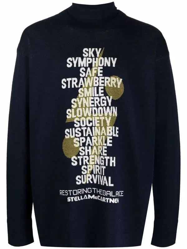 Stella McCartney Restoring The Balance" Mock Neck Jumper - Blue