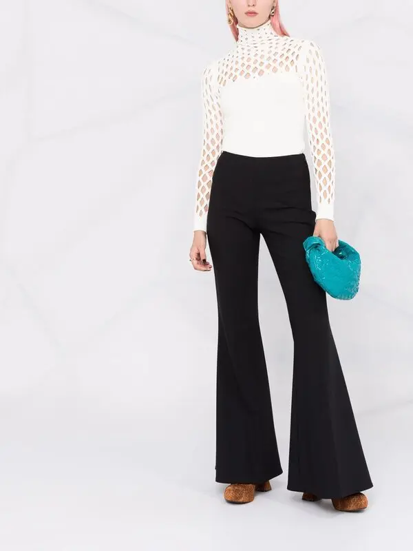 Valentino Garavani Open-knit Roll-neck Top - Neutrals
