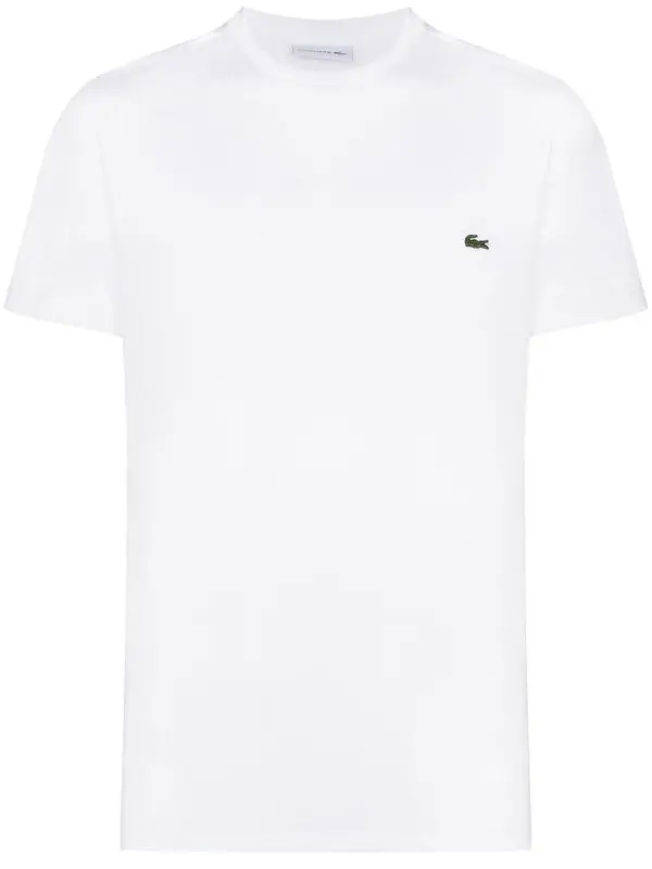 Lacoste Logo-embroidered Crew-neck T-shirt - White