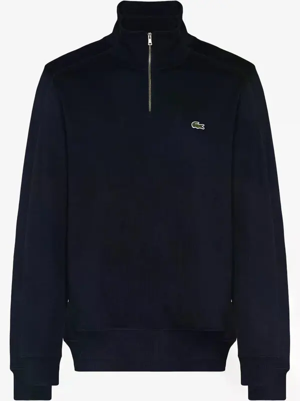Lacoste Logo-embroidered High-neck Sweatshirt - Blue