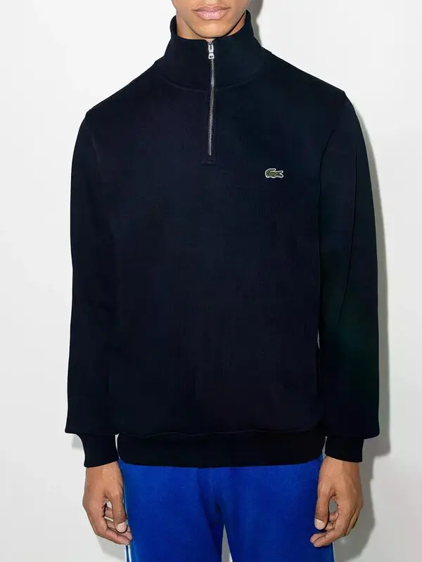 Lacoste Logo-embroidered High-neck Sweatshirt - Blue