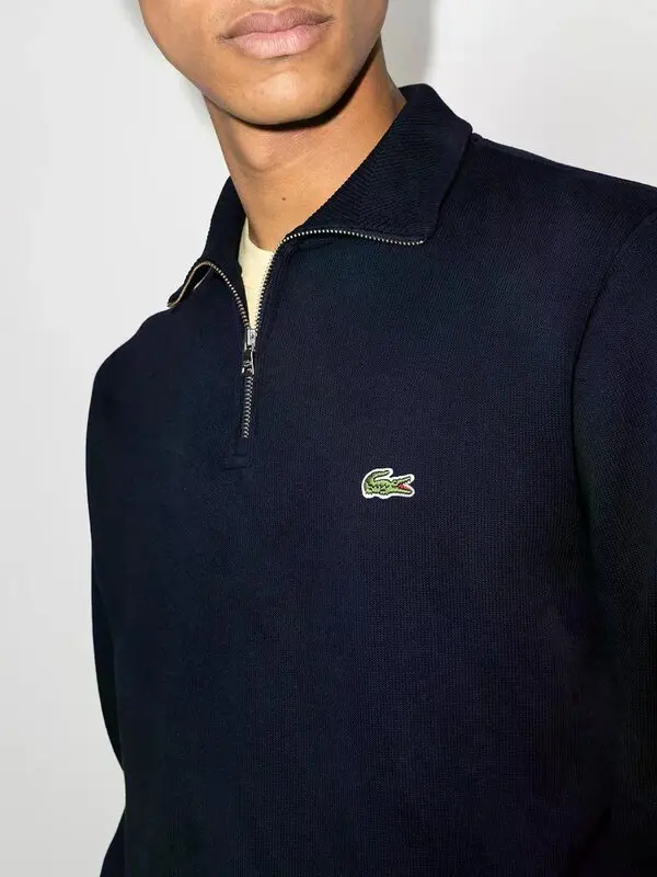 Lacoste Logo-embroidered High-neck Sweatshirt - Blue