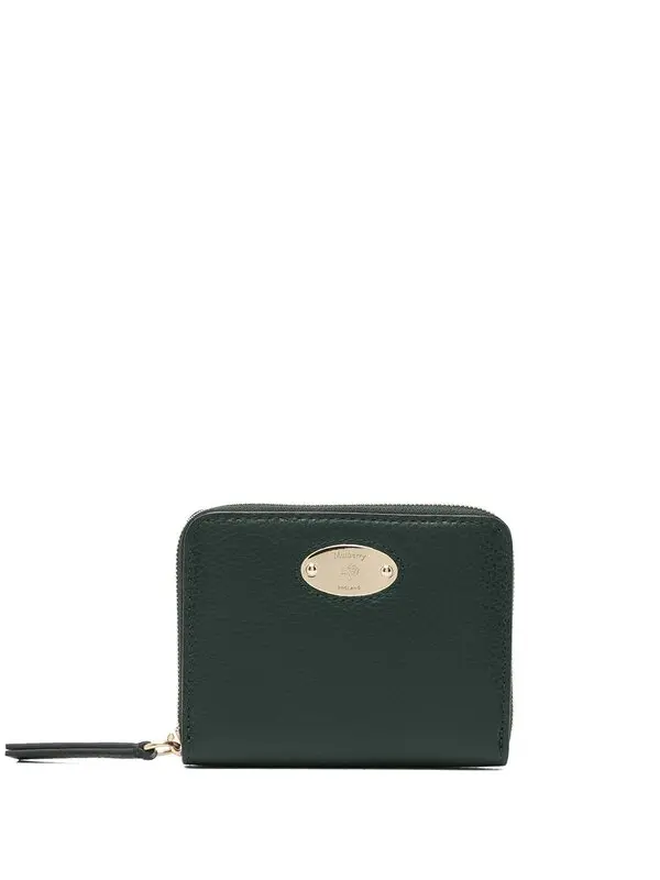 Mulberry Small Logo-plaque Zipped Purse - Green