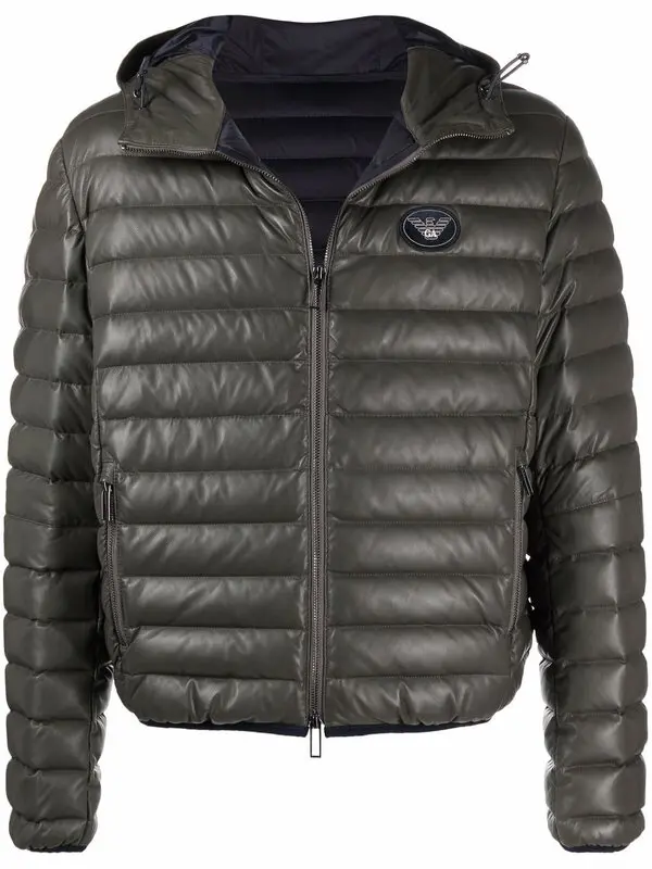 Emporio Armani Padded Down Hooded Jacket - Green