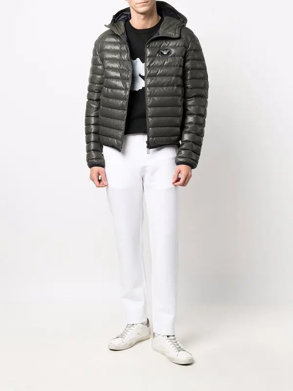 Emporio Armani Padded Down Hooded Jacket - Green