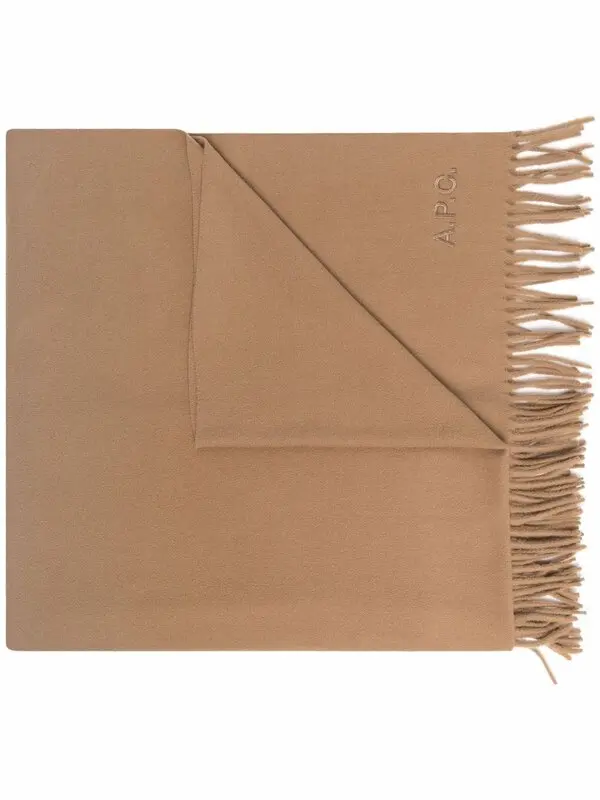 A.p.c. Fringe-hem Scarf - Brown