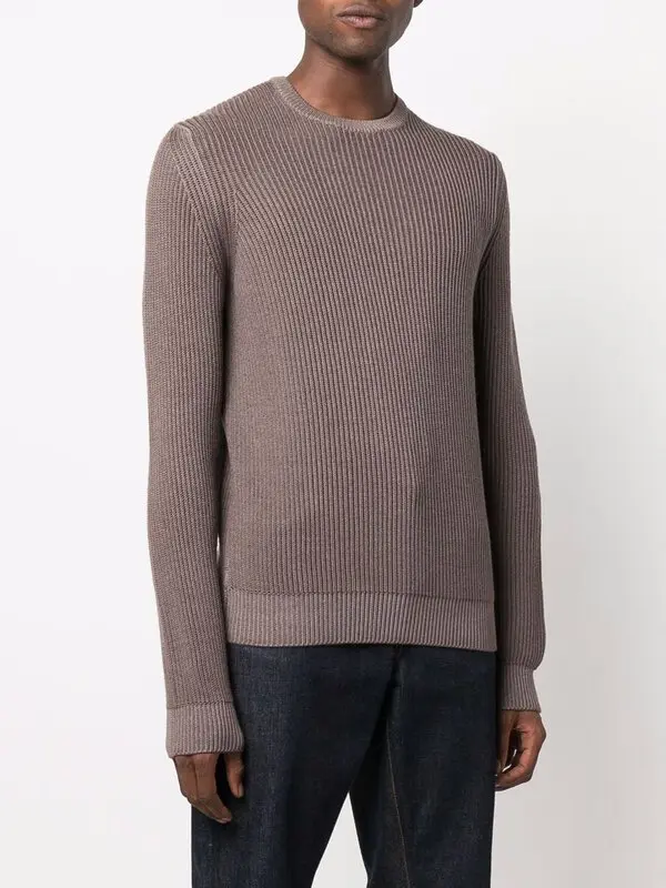 Fedeli Plain Fine-knit Jumper