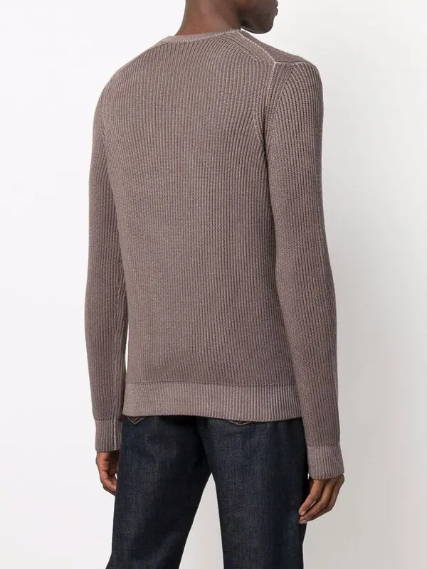 Fedeli Plain Fine-knit Jumper