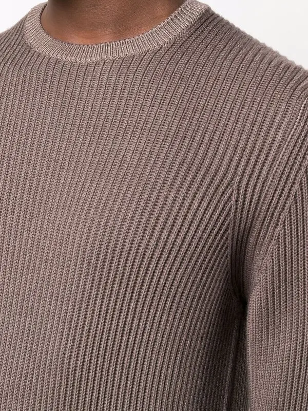 Fedeli Plain Fine-knit Jumper