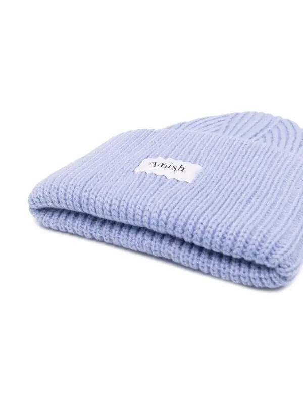 AMISH SUPPLIES Ribbed-knit Logo-patch Beanie
