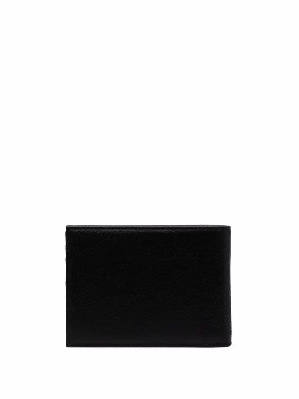 Emporio Armani Folded Leather Wallet And Tag - Black