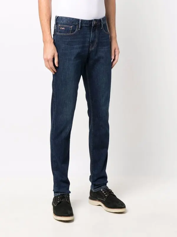 Emporio Armani Mid-rise Straight Leg Jeans - Blue