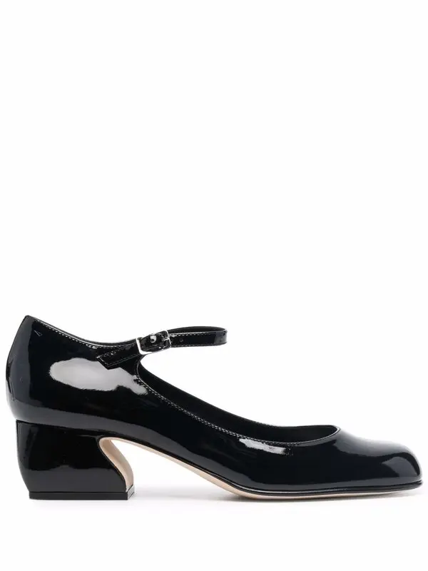 SERGIO ROSSI Buckle-strap Leather Pumps - Black