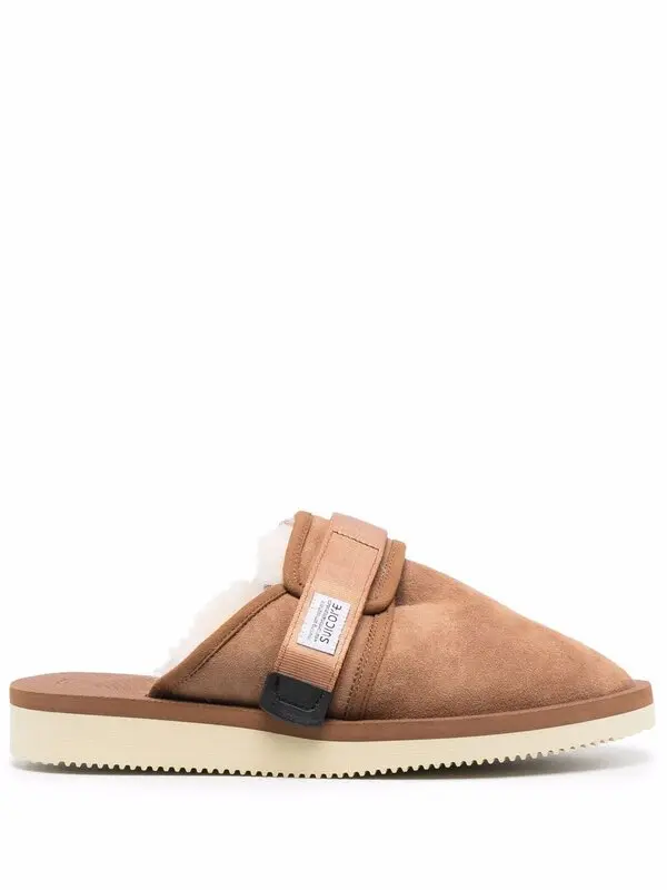 Suicoke Fur Lined Slippers - Brown