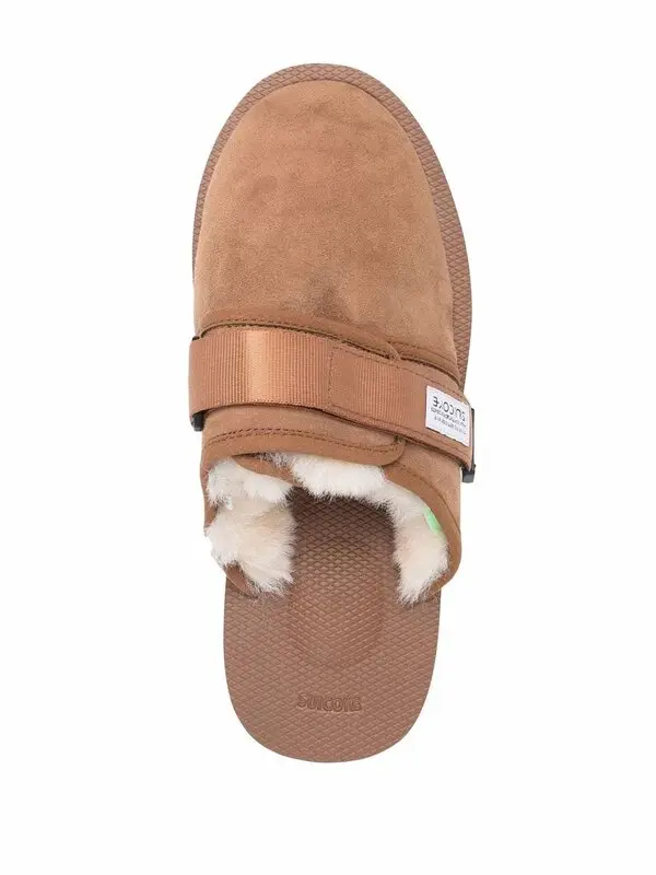 Suicoke Fur Lined Slippers - Brown